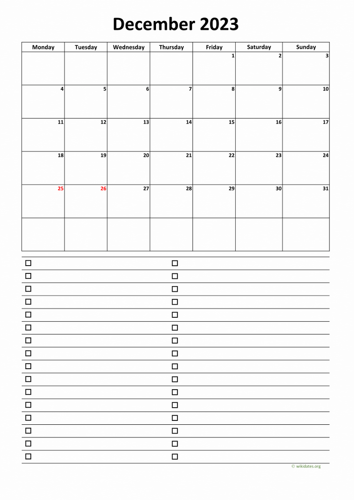 Calendar December 2023 United Wikidates