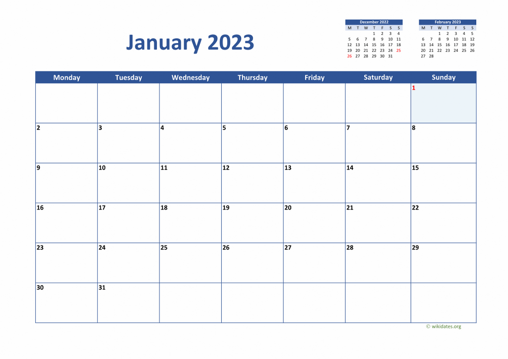 2023 Calendar Word Template Printable Calendar 2023